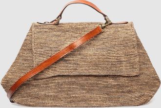 Ibeliv Sac Lahady Raphia Dark Tea Marron