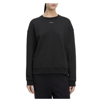 Calvin Klein Schwarzer Logo Rundhalsausschnitt Sweatshirt - - Sweatshirts & Hoodies - Damen - Schwarzk - M