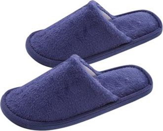 BESPORTBLE Pantoufles Int&eacute;rieur Coton Antid&eacute;rapantes et Chaudes pour Homme et Femme Semelle Antid&eacute;rapante pour Maison Confort Respirant et Douceur Peluche Bleu F