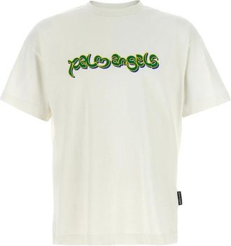 Palm Angels Homme, Tops, Blanc, Taille: XS Thai Logo 3D T-Shirt