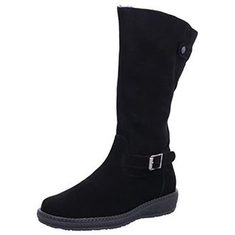 Waldl&auml;ufer Hoja 533904 165 001 Bottes en cuir nubuck pour femme, Noir/blanc, 9.5 Wide