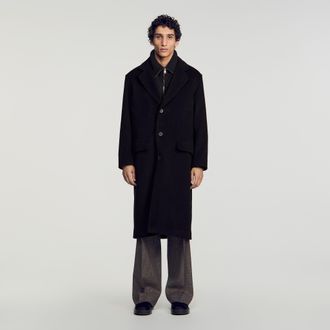 Sandro Manteau long en laine et cachemire