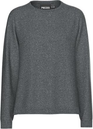 Pieces Pcbree Ls O-Neck Knit Noos BC, Gris fonc&eacute; m&eacute;lang&eacute;, XL