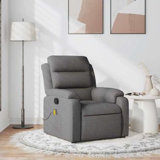 vidaXL Fauteuil de massage inclinable Gris foncé Tissu