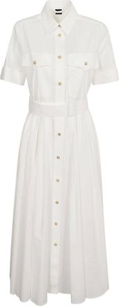 Fay Femme, Robes, Blanc, Taille: 40 FR Robe Chemise Midi Boutonn&eacute;e