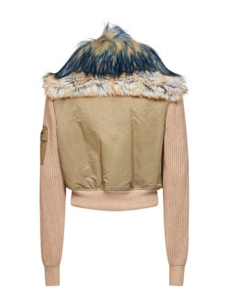 Diesel Womens Bomber Jacket G-Ustav Beige Cotton