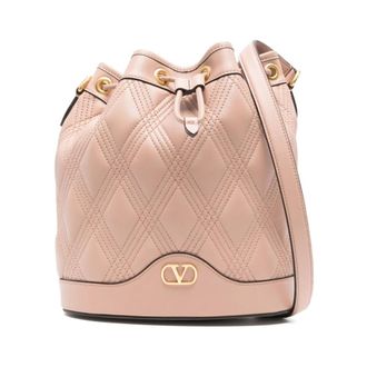 Valentino Garavani Rosa Flamingo Kordelzug Schultertasche - - Bags - Damen - Rosa - ONE SIZE