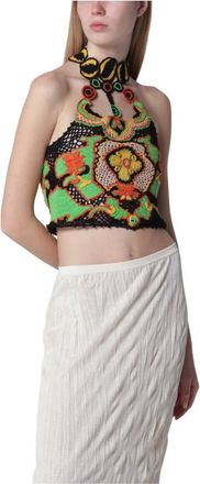Etro Femme, Tops, Multicolore, Taille: 36 FR Crochet Floral Crop Top