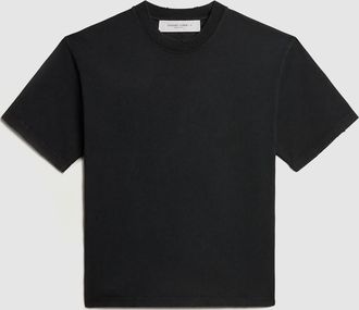 Golden Goose Tee-shirt Boxi Logo Patch Washed Black