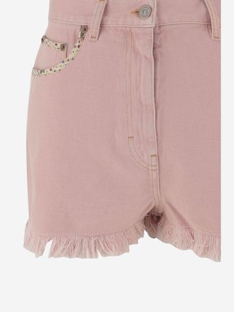 Valentino Womens Cotton Blend Shorts Pink
