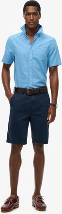 Superdry Chemise &agrave; manches courtes en lin et coton - Bleu
