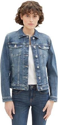 Tom Tailor Veste en Jean pour Femme 1041047 10120 Used Dark Stone Blue Denim, 3XL, 10120 - Bleu Denim usé, XXXL
