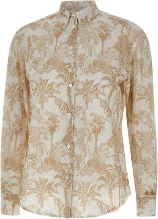 MC2 Saint Barth Femme, Blouses et Chemises, Beige, Taille: 38 FR Meredith Shirt