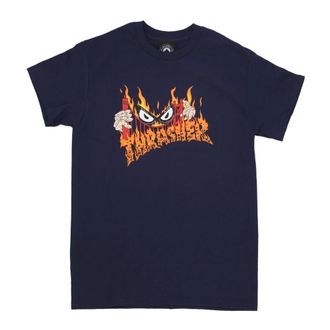 Thrasher Navy Herren T-Shirt Neckface - - Tops - Herren - Blau - S