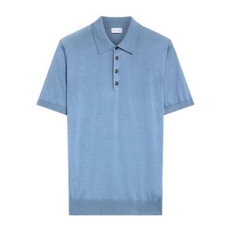 Pal Zileri Polo en soie et coton - Homme - Tops - Bleu - Taille: M