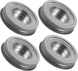 BESTOYARD Deckeleinsätze Für Kerzengläser Aus Edelstahl Ersatzkerzenhalter Für Gläser Mit Normaler Öffnung Dekorativer Metallbecher Für Teelichter Stabil Und Le