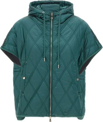 Elena Miro Kapuzenjacke mit Rautensteppung - Grün