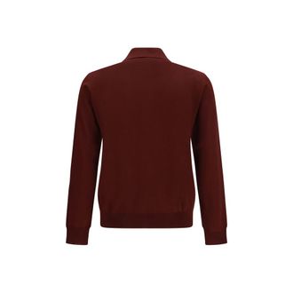 Valentino Mens Bordeaux Wool Oves Aries Polo Shirt