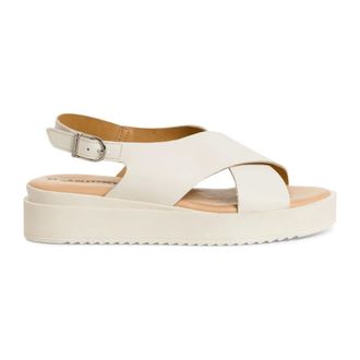 Tamaris Femme, Chaussures, Beige, Taille: 40 EU Sandales plates ouvertes beige décontractées