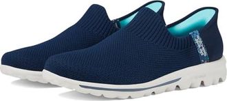Skechers Femme Go Walk Travel Tahiti Sunset Hands Free Slip-ins Basket, Bleu Marine, 43 EU