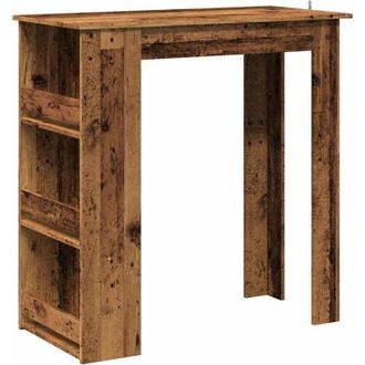 vidaXL Table de bar et &eacute;tag&egrave;re de rangement vieux bois 102x50x103,5 cm vidaXL
