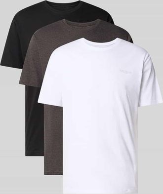 Tom Tailor Regular Fit T-Shirt mit Logo-Schriftzug im 3er-Pack