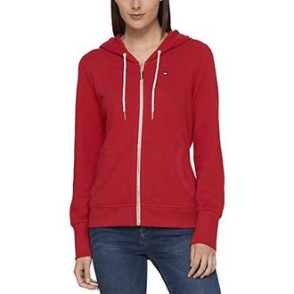 Tommy Hilfiger Zip-up Hoodie - Classic Sweatshirt for Women with Drawstrings and Hood Capuche, Rouge écarlate, M (Lot de 7) Femme