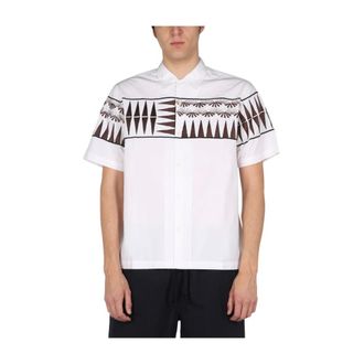 Universal Works Homme, Chemises, Blanc, Taille: XS Chemise avec broderie