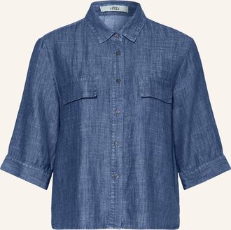 0039 Italy 0039 Italy Hemdbluse Mit 3/4-Arm In Jeansoptik blau