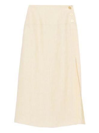 Le Kasha jupe à boutons décoratifs - Jaune