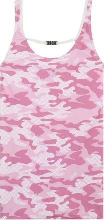 GCDS Gcds, Femme, Robes, Rose, Taille: 42 FR Mini-robe en jersey &agrave; carreaux camouflage