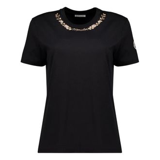 Moncler Baumwoll-T-Shirt - - Tops - Damen - Schwarzk - XS