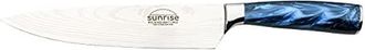 Rockingham Forge Kochmesser, Sunrise Kollektion, 20cm, 8 Zoll, Blauer Harzgriff, Klinge aus Rostfreiem Stahl, Edelstahl, Geschenkverpackung, RF-2108BL