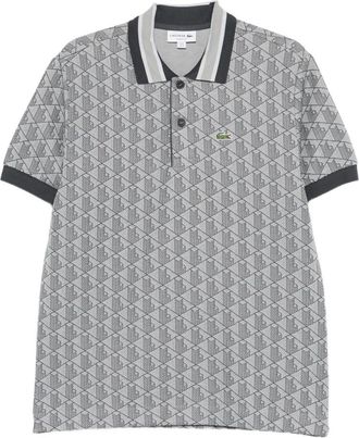Lacoste Homme, Tops, Gris, Taille: M Polo Monogramme Coupe Classique