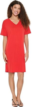 Saint Tropez Femme, Robes, Rouge, Taille: 40 FR Robe Courte Simple &agrave; Col en V