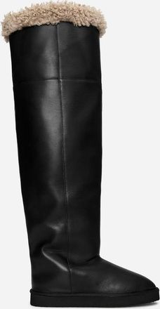 Arket Overknee-Stiefel Aus Leder -Schwarz