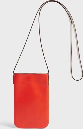 Gerard Darel Porte t&eacute;l&eacute;phone en cuir lisse tricolore - LADYPHONE - Rouge/Blush/Ecru