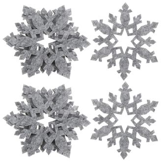Artibetter 12 St&uuml;ck Weihnachts Untersetzer aus Filz Schneeflocke rutschfest Hitzebest&auml;ndig Grau f&uuml;r Tassen Gl&auml;ser Festliche Tischdeko