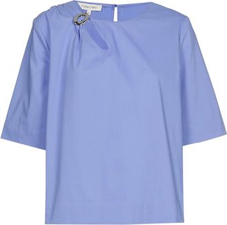 Marie M&eacute;ro Femme, Blouses et Chemises, Bleu, Taille: 40 FR Chemise avec broche au col
