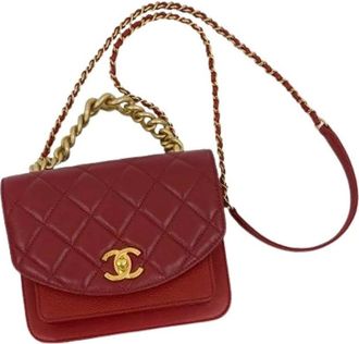 Chanel Pre-owned Petit Sac Flap 2way - Femme - Pre-owned - Rouge - Taille: ONE Size