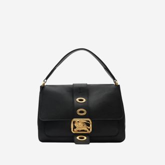 Burberry Womens Leather Shoulder Bag Small Rider Black