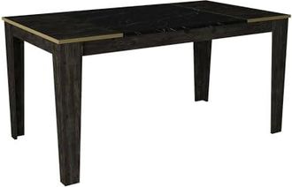 Dmora Esstisch Peacock 145x85x76,2 cm Schwarz 8 Pl&auml;tze