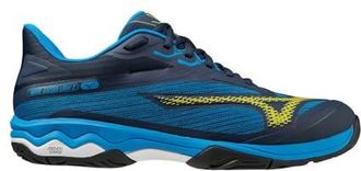 Mizuno Tennis Wave Enforce Tour AC pour Homme, Dress Blues Bolt 2 Neon, 44.5 EU