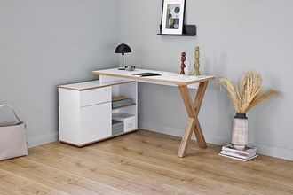 Jahnke Eckschreibtisch X-Club C 40 E Montana Eiche/Weiss