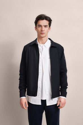 Bugatti Strickjacke mit Polokragen