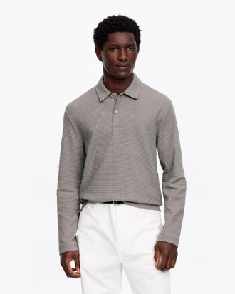 Arket Poloshirt Mit Waffelmuster -Grau