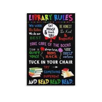 Generic poster Elementary School Reading Posters, Colorful Classroom Library Decor to Encourage Reading, Wall Art Set(Framed,16x24inch(40x60cm))