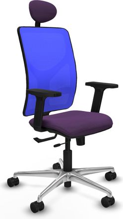 Piqueras y Crespo Stuhl aus Netzstoff mit 2D-Armlehnen, h&ouml;henverstellbarer Lendenwirbelst&uuml;tze und festem Kopfteil, ausgestattet mit Syncro/Traslack und Schneideschaum. 