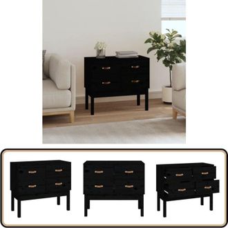 vidaXL Vidaxl - Armoire console Noir 90x40x78 cm Bois de pin solide - Meuble De Rangement - Buffet - Commode - Armoire Console - Meuble Entrée