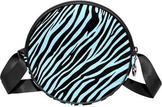 Generic Sac &agrave; bandouli&egrave;re rond pour femme, motif z&eacute;br&eacute; avec fermeture &eacute;clair, bretelles r&eacute;glables, style d&eacute;contract&eacute;, pour femmes et filles